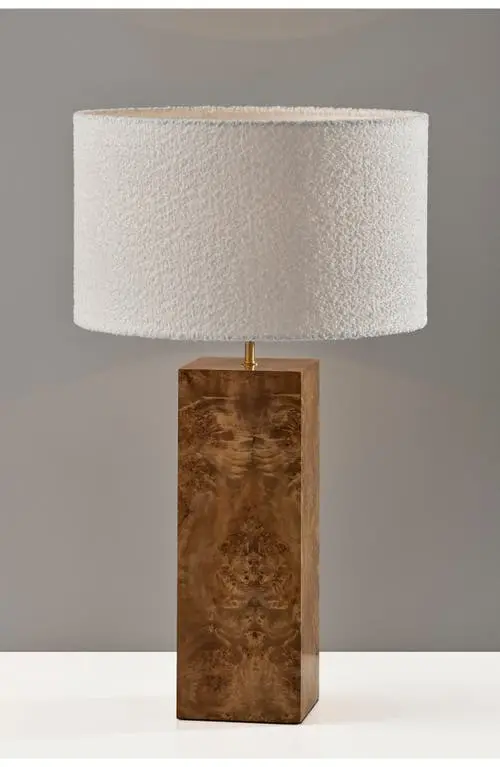 ADESSO Frederick Table Lamp - Burled Wood W/ Antique Brass