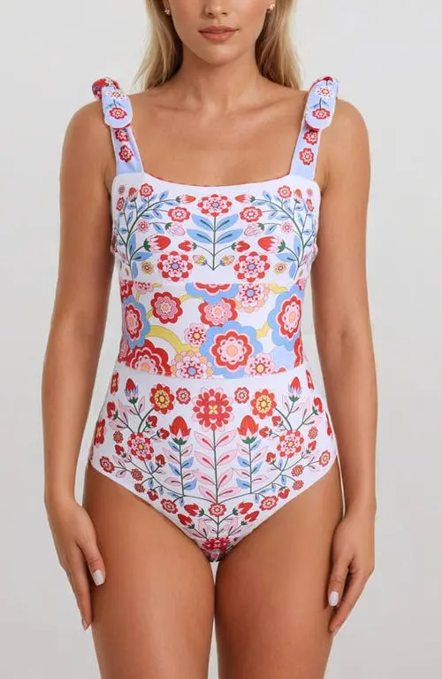 JESSIE ZHAO NEW YORK Garden Reversible One-piece Swimsuit - Red