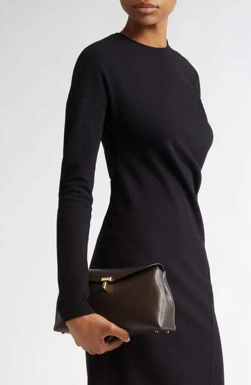 TOTEME T-lock Leather Clutch