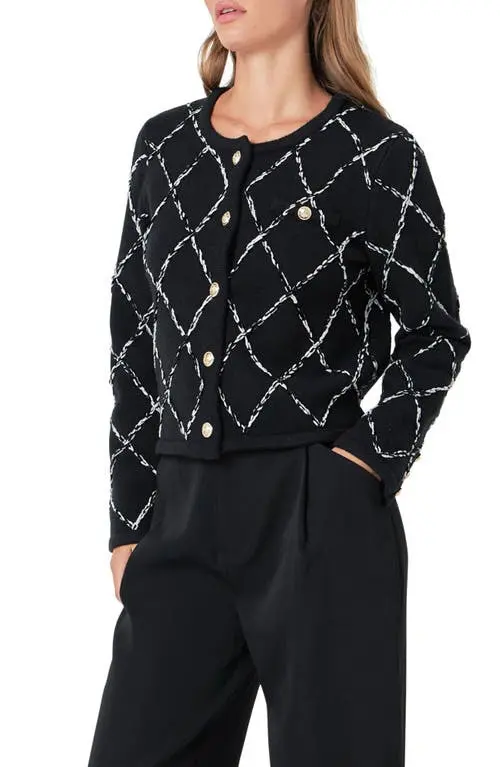 Endless Rose Diamond Pattern Cardigan
