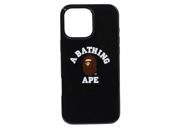 A BATHING APE College Iphone 16 Pro Max Case - Black