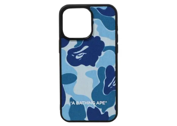 A BATHING APE Abc Camo Cloth Fabric Iphone 15 Pro Max Case - Blue