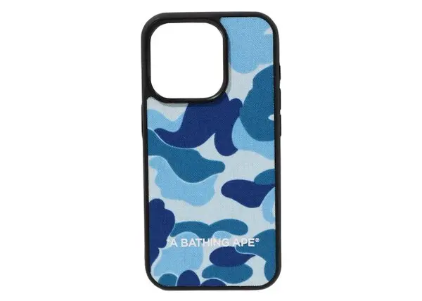A BATHING APE Abc Camo Cloth Fabric Iphone 15 Pro Case - Blue