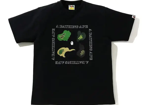 A BATHING APE Def Camo Tee Shirt - Black/green