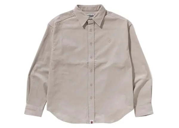 A BATHING APE One Point Corduroy Long Sleeve Shirt