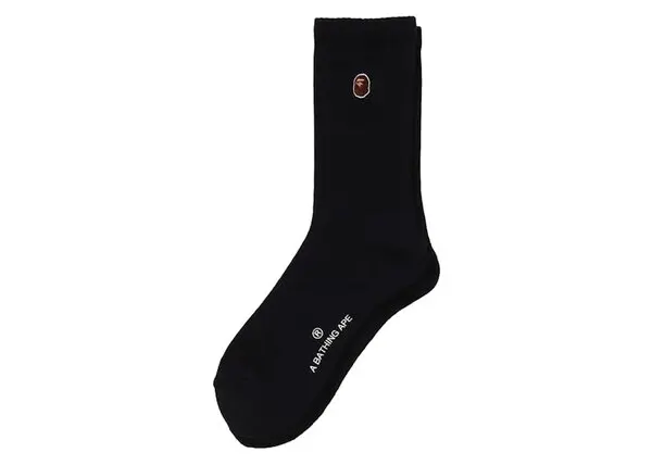 A BATHING APE One Point Socks - Black