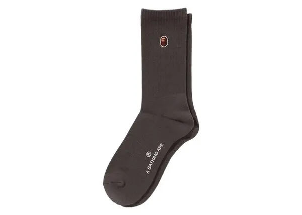 A BATHING APE One Point Socks - Charcoal