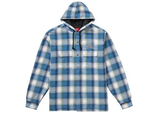 Supreme Quilted Hooded Plaid Shirt