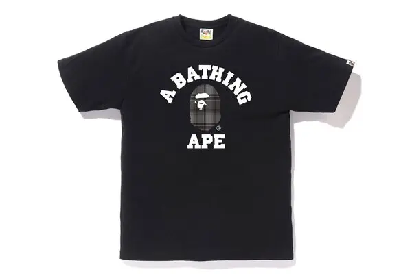 A BATHING APE Check College Tee Shirt