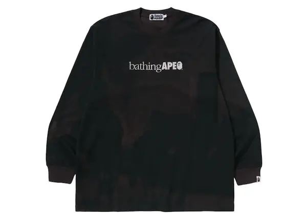 A BATHING APE Overprint Logo Relaxed Fit Long Sleeve Tee Shirt