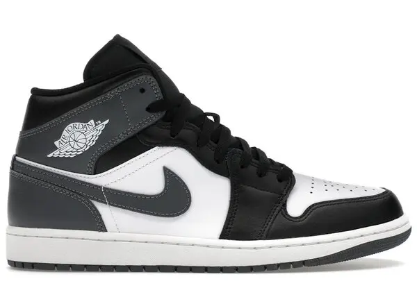 JORDAN 1 Mid - Black/white/iron Grey