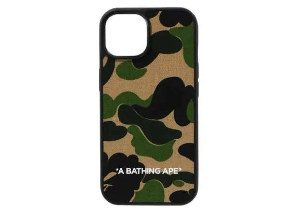 A BATHING APE Abc Camo Cloth Fabric Iphone 15 Case - Green