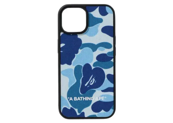 A BATHING APE Abc Camo Cloth Fabric Iphone 15 Case - Blue