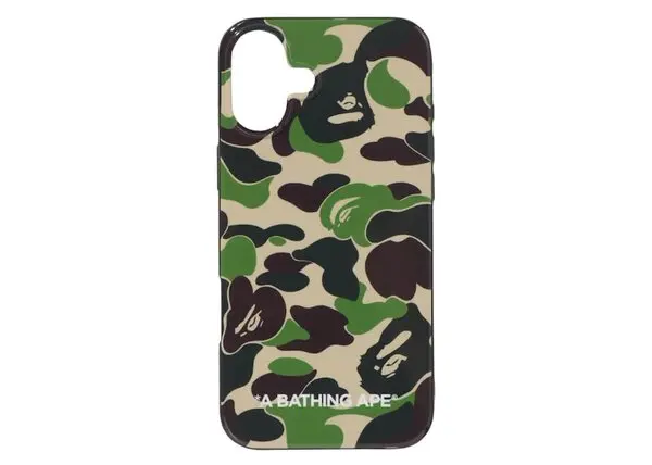 A BATHING APE Abc Camo Iphone 16 Plus Case - Green