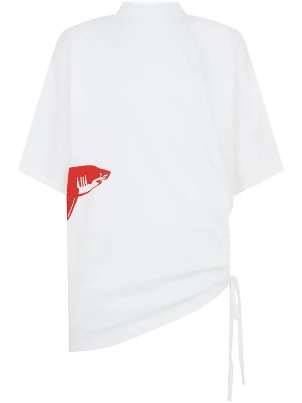 LET'S SWIM Shark Graphic T-shirt - White