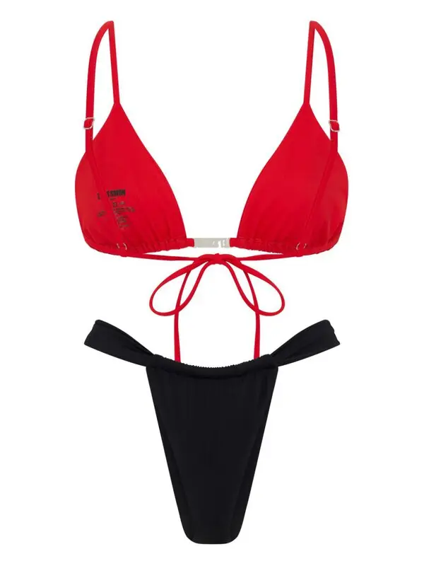 LET'S SWIM Triangle Bikini Top - Red