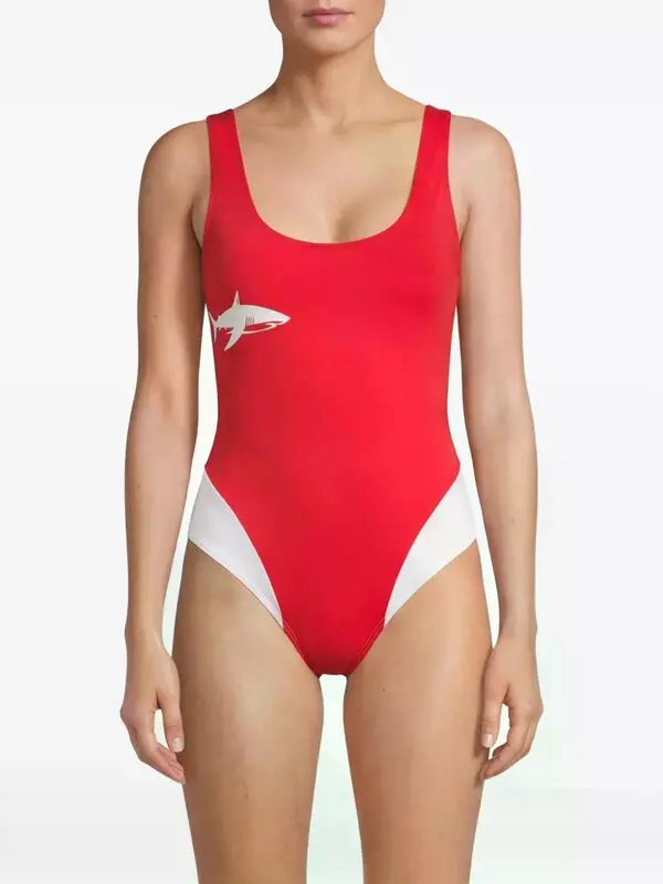 LET'S SWIM Shark Print Swimsuit - Red