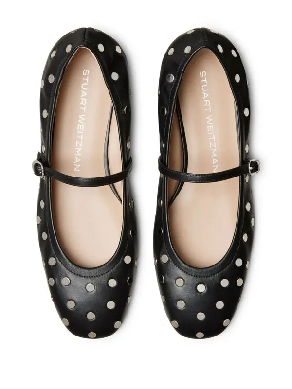 STUART WEITZMAN Claris Studded Ballerinas - Black