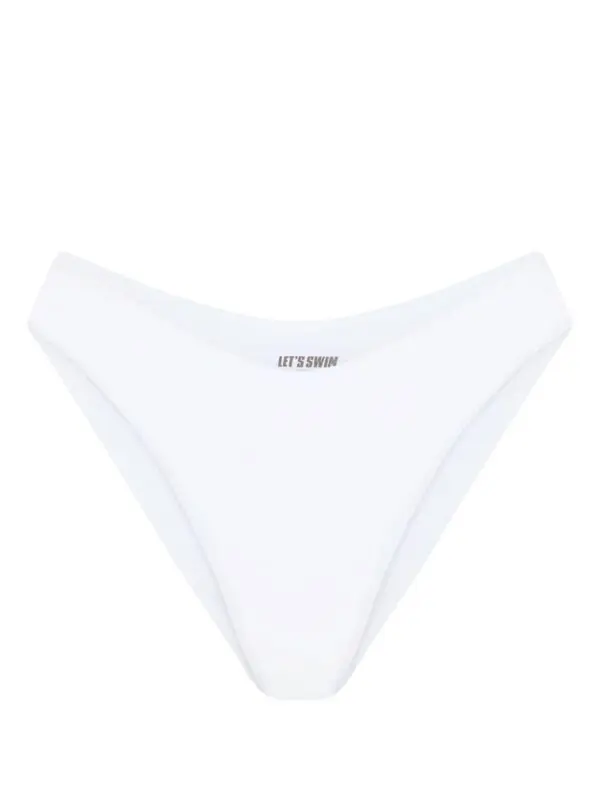 LET'S SWIM Seamless Brazilian Bikini Bottoms - White