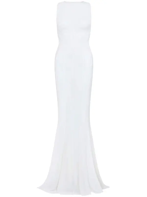 LET'S SWIM Mesh Maxi Dress - White