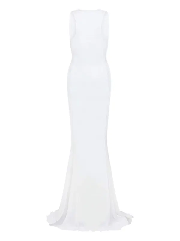 LET'S SWIM Mesh Maxi Dress - White