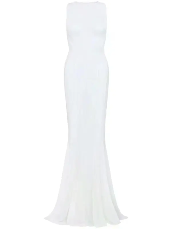 LET'S SWIM Mesh Maxi Dress - White