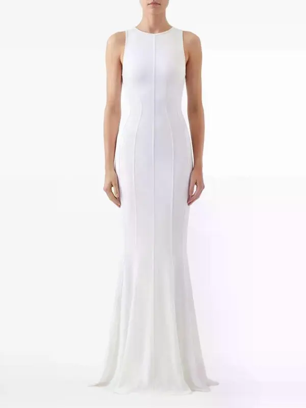 LET'S SWIM Mesh Maxi Dress - White
