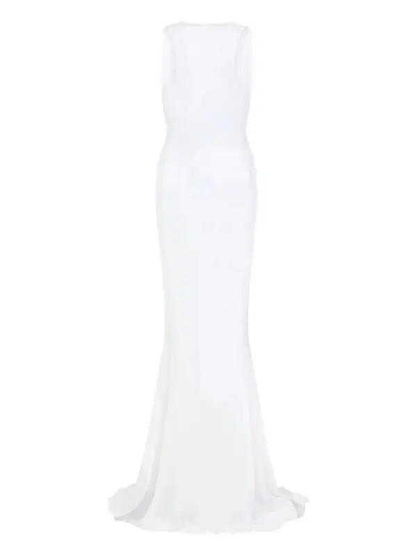 LET'S SWIM Mesh Maxi Dress - White