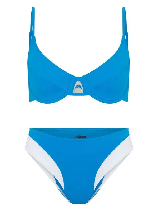 LET'S SWIM Hipster Bikini Bottoms - Blue