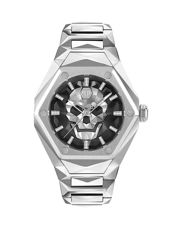 Philipp Plein The $kull Spikes Watch, 45mm - Black/silver