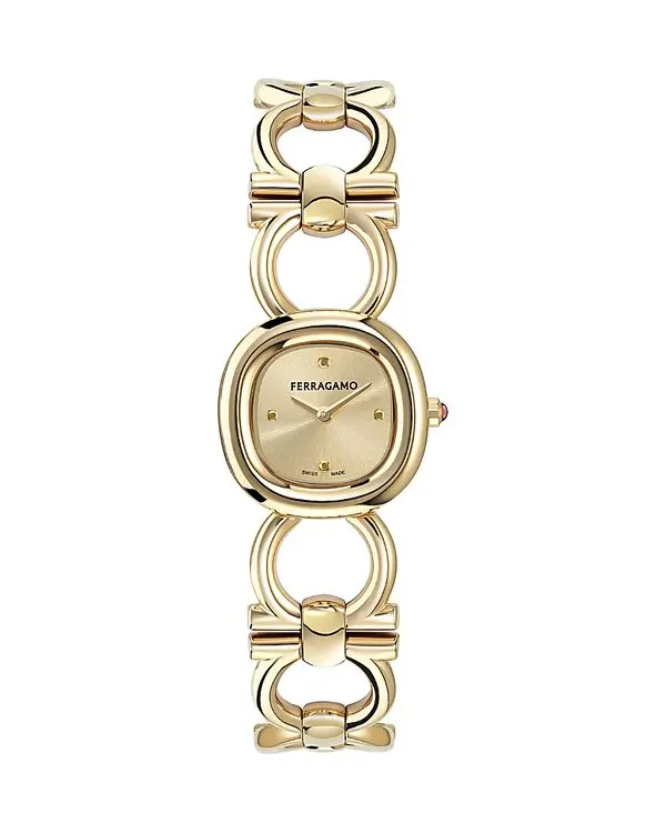 FERRAGAMO Double Gancini Watch, 25mm - Gold
