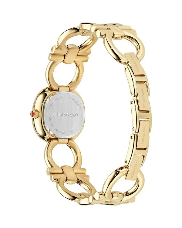 FERRAGAMO Double Gancini Watch, 25mm - Gold