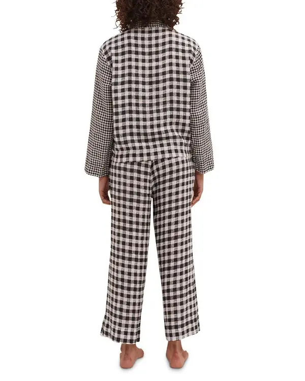 Desmond & Dempsey Gingham Linen Pajama Set
