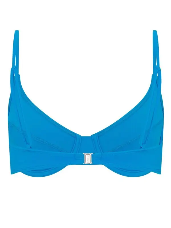 LET'S SWIM Wired Bralette Bikini Top - Blue