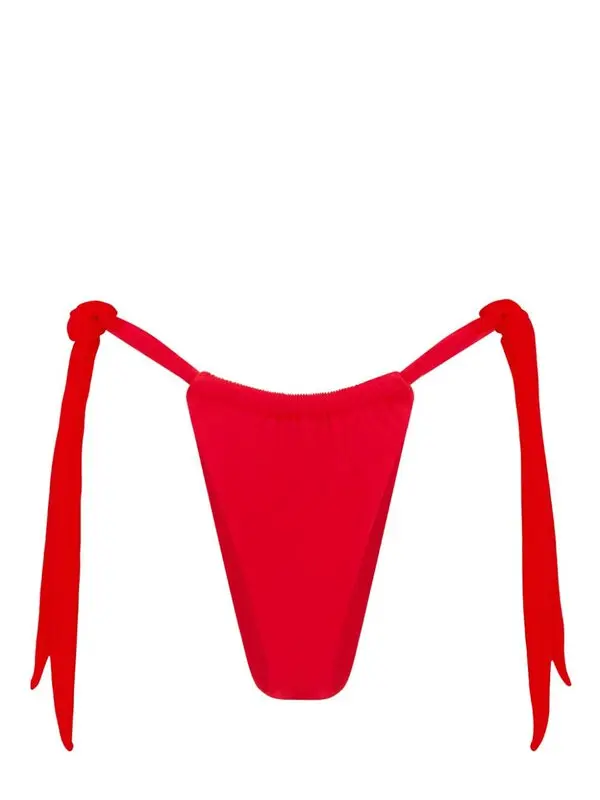 LET'S SWIM Tie Side Bikini Bottoms - Red
