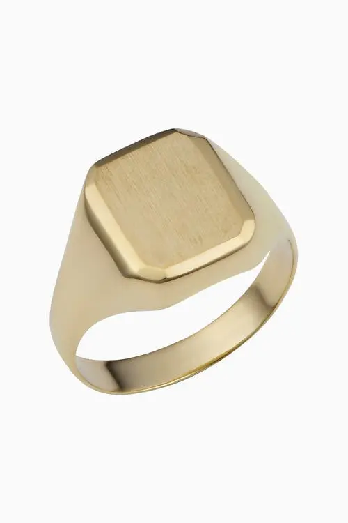 ORADINA 10k Gold Duke Signet Ring - Yellow Gold
