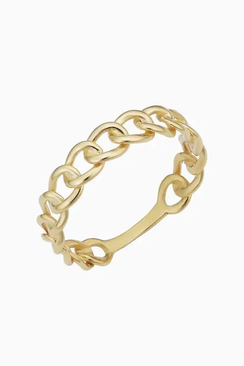 ORADINA 14k 1956 Curb Link Ring - Yellow Gold