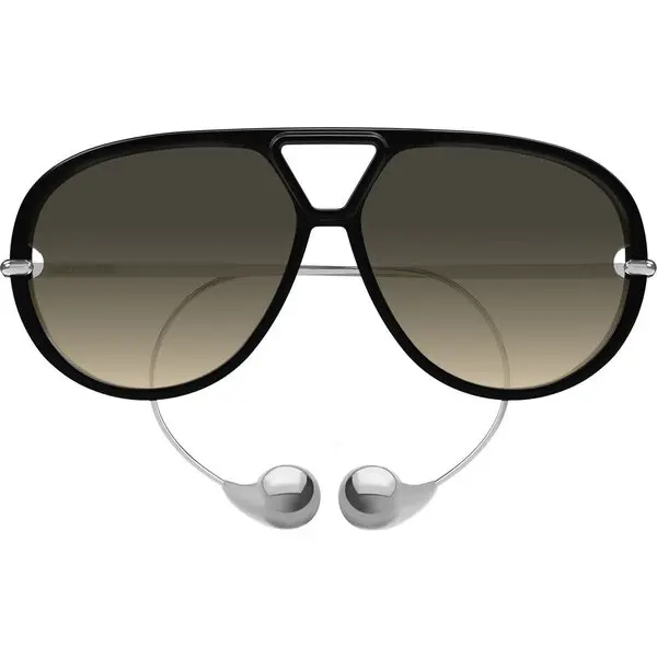 Bottega Veneta 63mm Aviator Sunglasses - Black