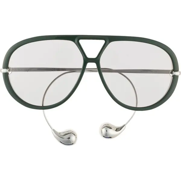 Bottega Veneta 63mm Aviator Sunglasses - Green