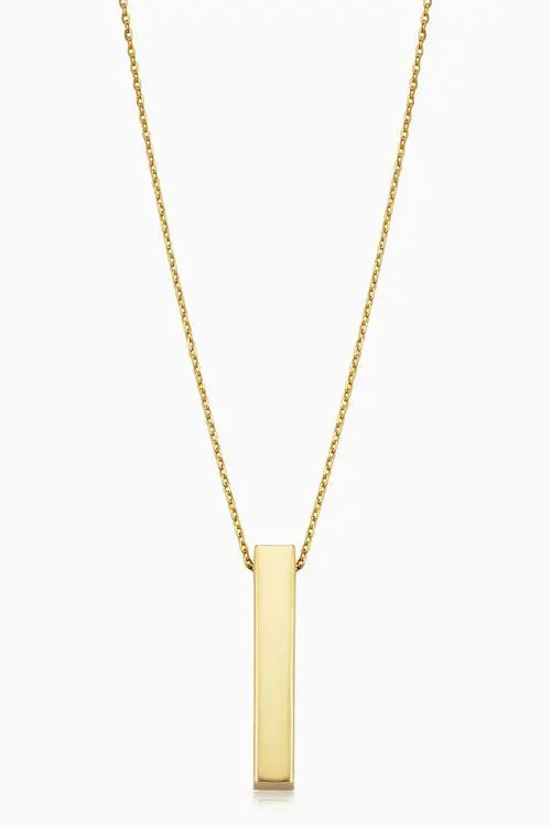 ORADINA 10k Gold Brooklyn Bar Pendant Necklace - Yellow Gold