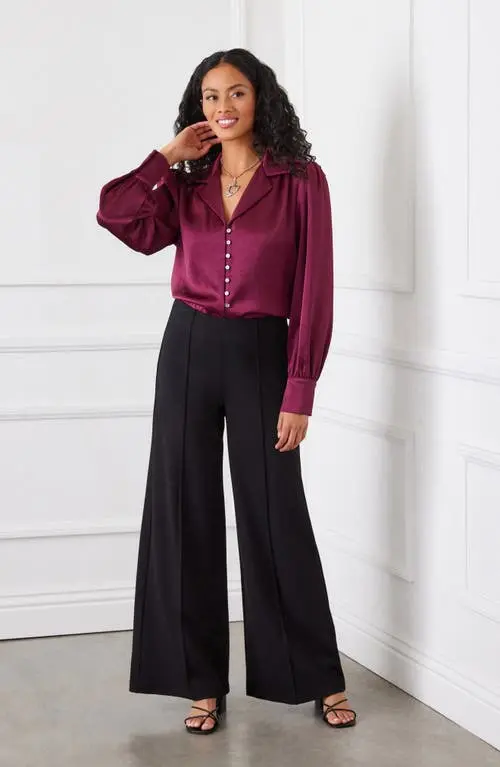 Karen Kane Satin Button-up Shirt
