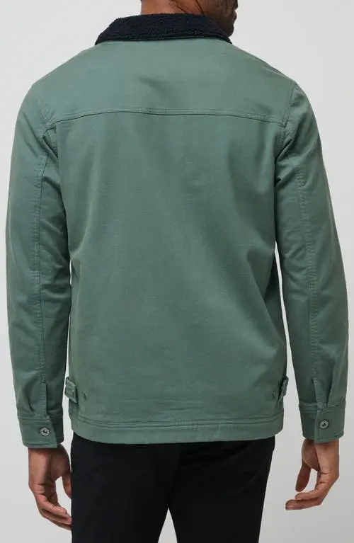 Travis Mathew Cloud Denim Fleece Collar Jacket - Balsam Green
