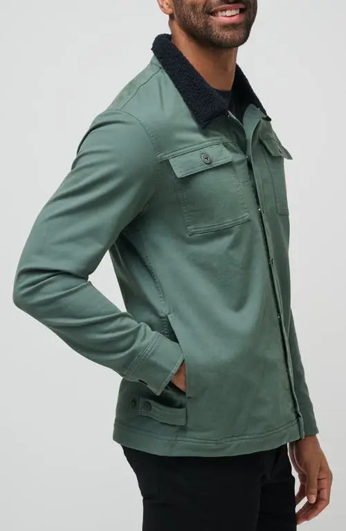 Travis Mathew Cloud Denim Fleece Collar Jacket - Balsam Green