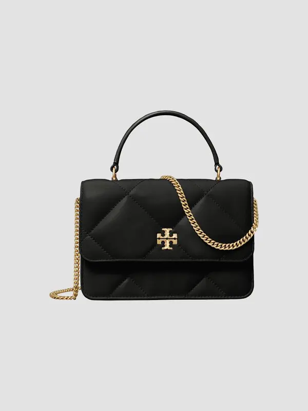 Tory Burch Mini Kira Chevron-quilted Top Handle Bag - Black
