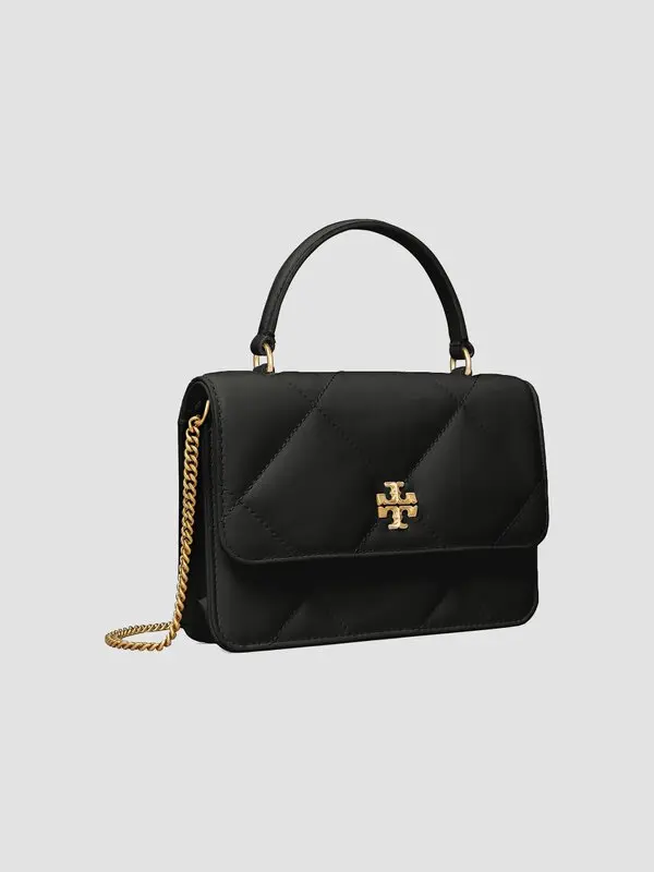 Tory Burch Mini Kira Chevron-quilted Top Handle Bag - Black