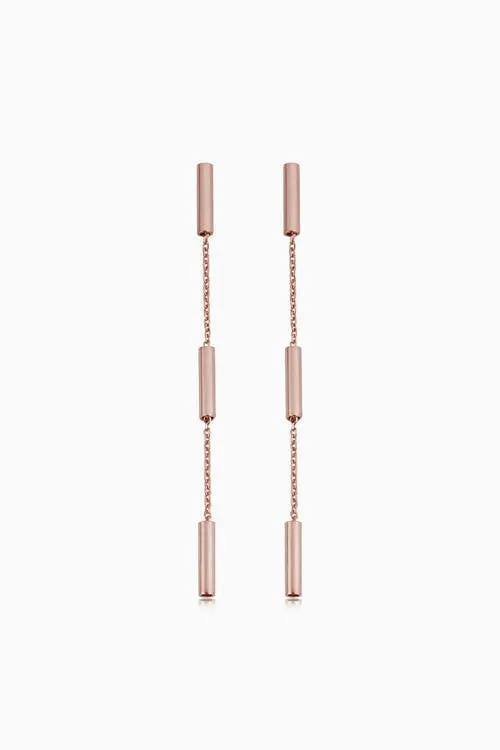 ORADINA 14k Gold Vicenza Drop Earrings - Rose Gold