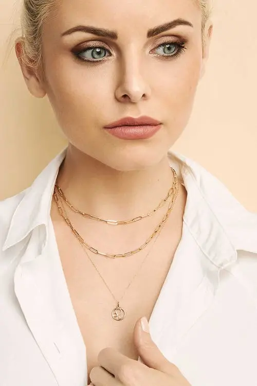 ORADINA 14k Gold Venice Link Chain Necklace - White Gold