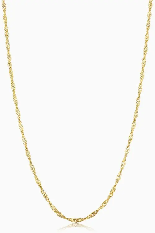 ORADINA 10k Gold Spirah Chain Necklace - Yellow Gold