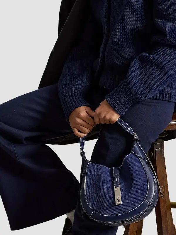 Polo Ralph Lauren Polo Id Suede Shoulder Bag - Night