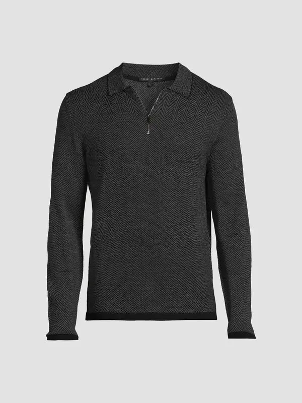 Robert Barakett Forthill Half Zip Sweater - Charcoal
